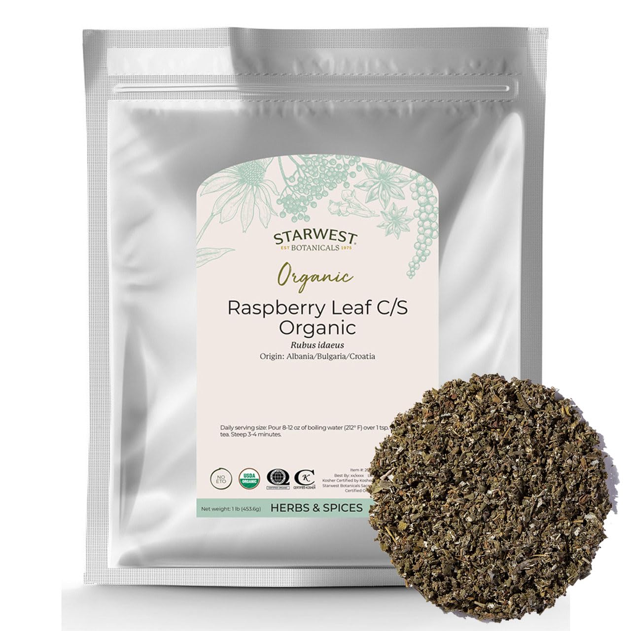 Amazon.com : Starwest Botanicals Organic Red Raspberry Leaf Tea [1 ...