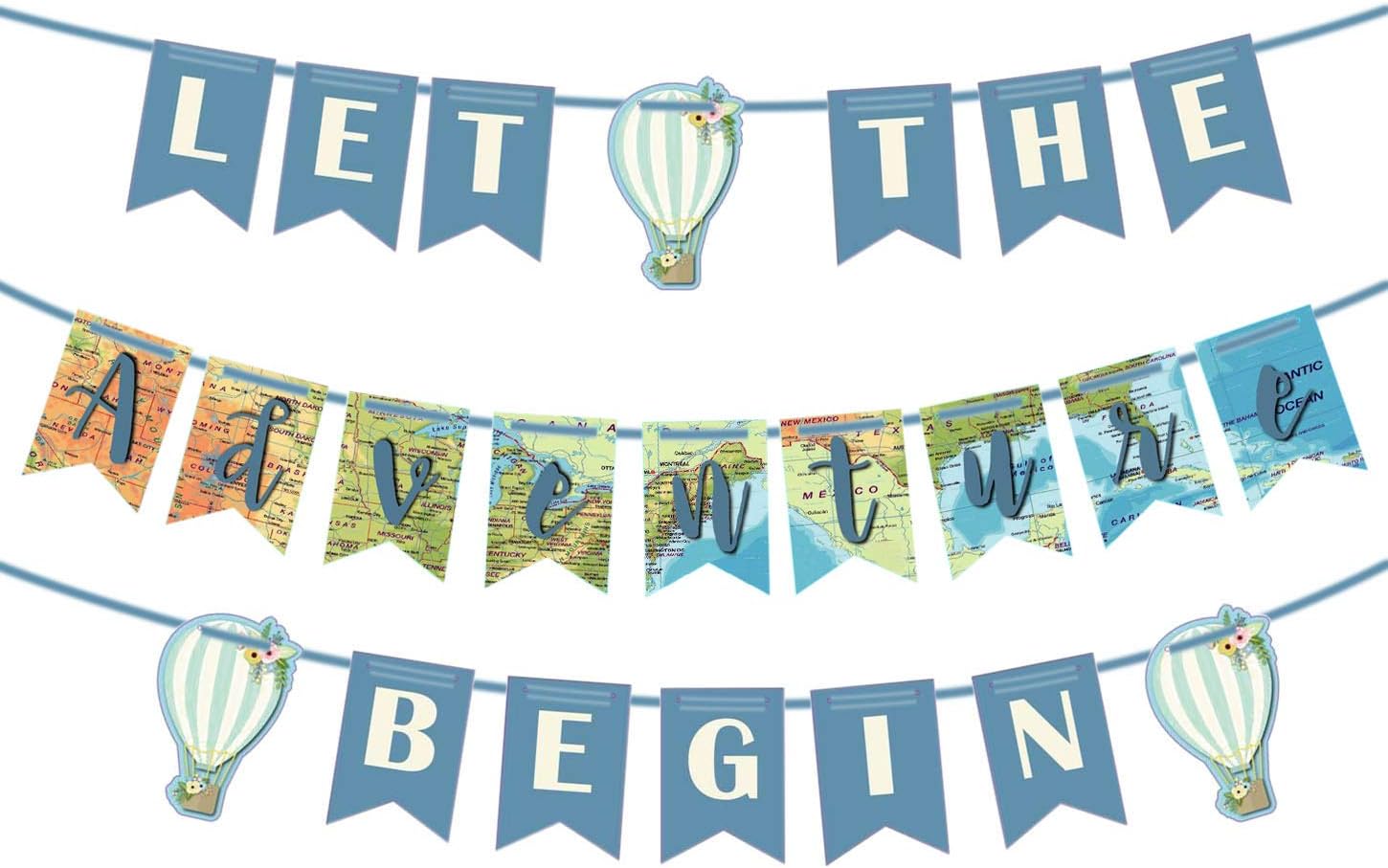 Amazon.com: Let the Adventure Begin Banner Adventure Awaits Bon Voyage ...