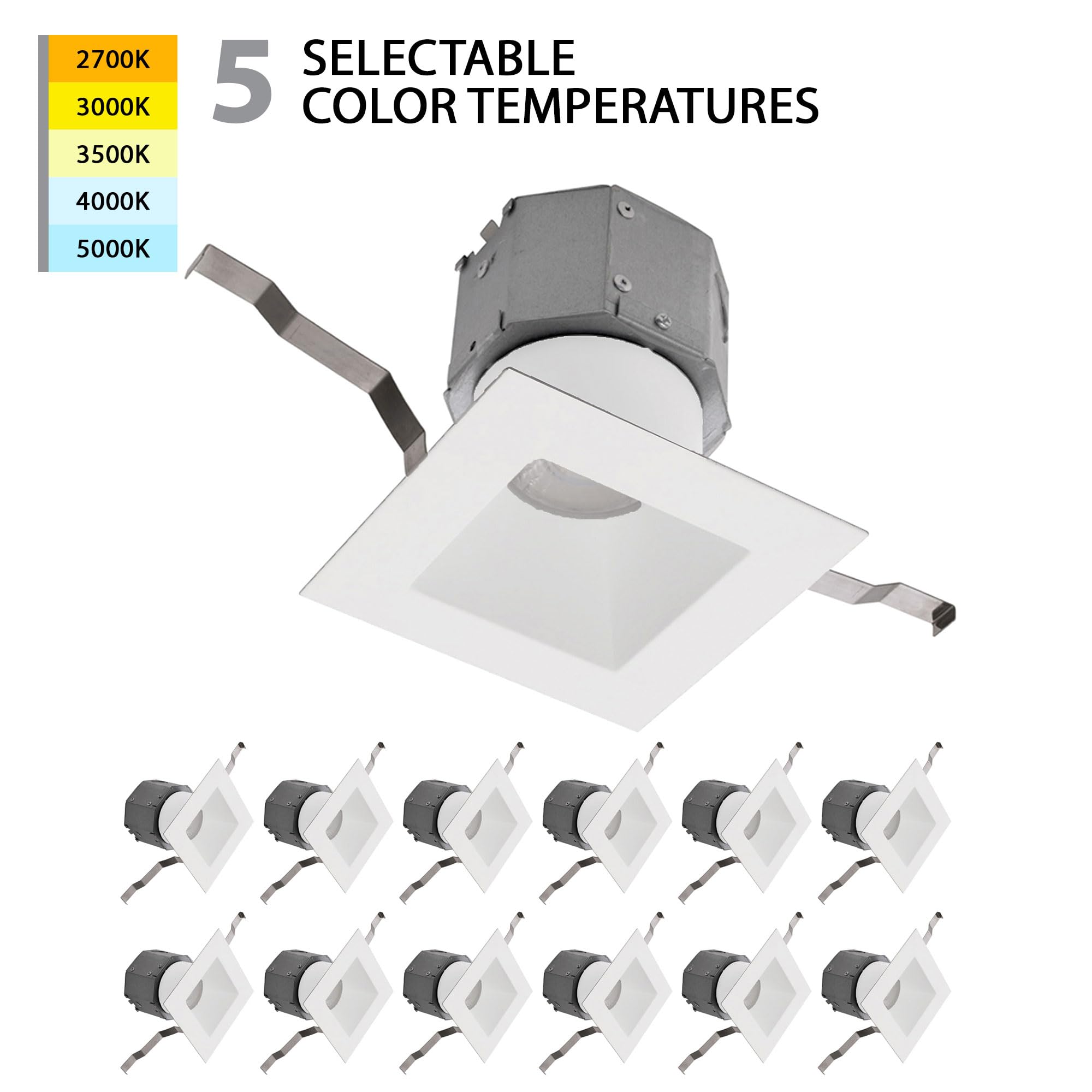 Square Recessed Lights 120v Elco 120V 11W 4" Square LED Baffle Insert