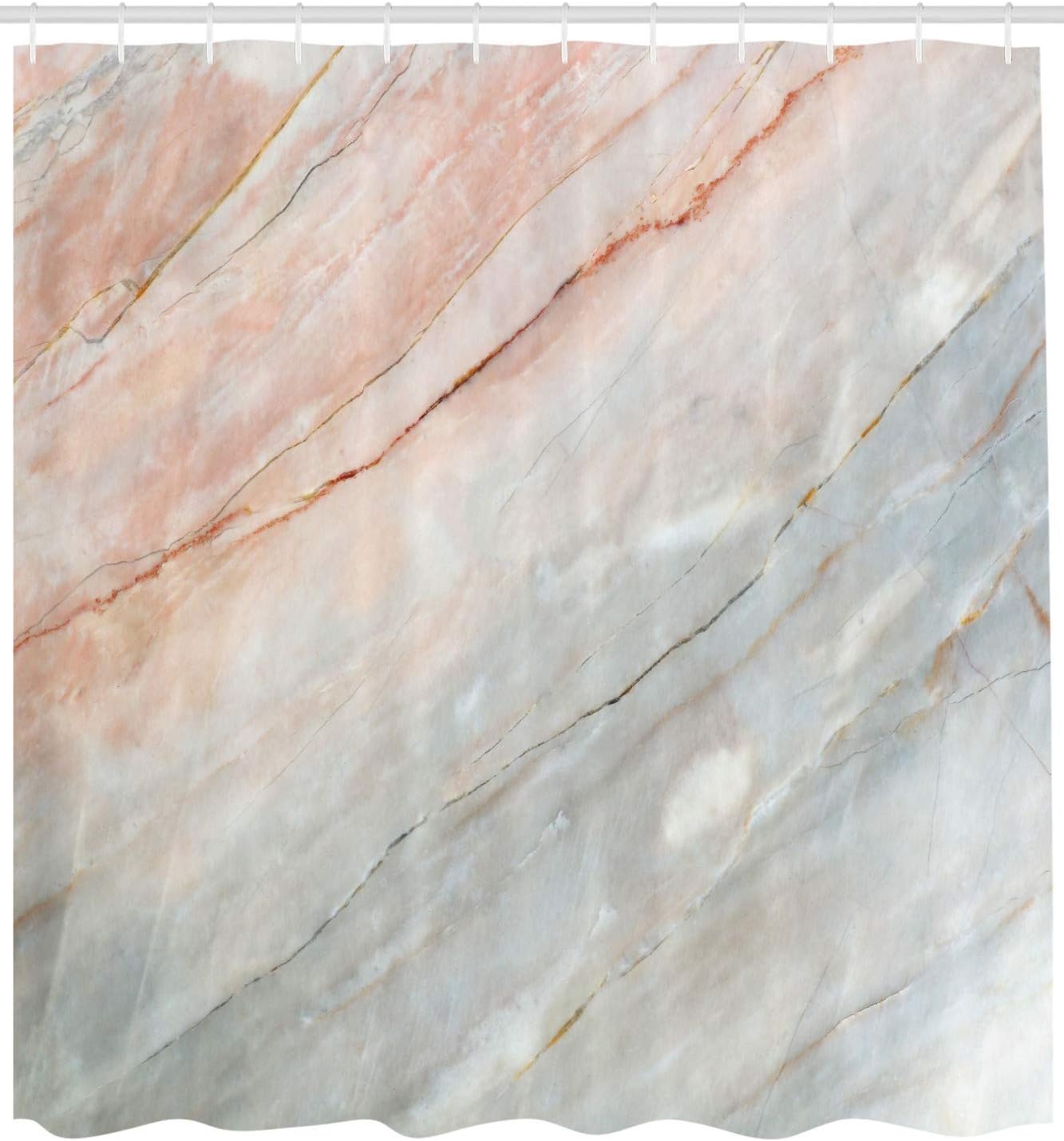 Amazon.com: FuShvre Coral Shower Curtain Peach Colored Marble Shower ...