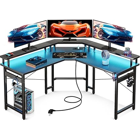 DESINO Eckschreibtisch Gaming 150 x 120 cm, Ergonomic Gamer ...