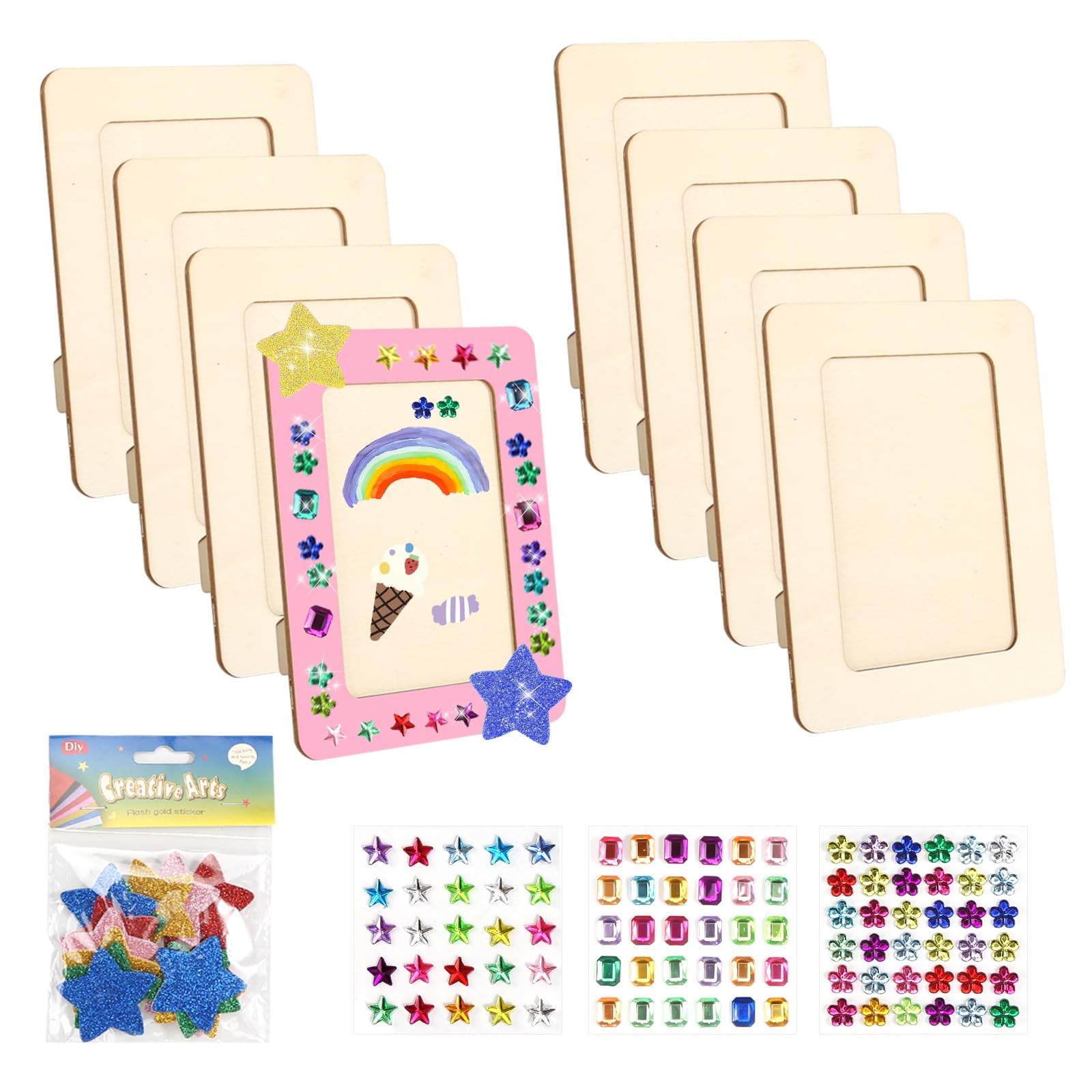 Picture Frame Painting Craft Kit, 8 PCS Picture Frame Craft Set Wood ...