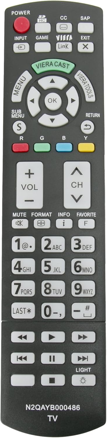 Amazon.com: N2QAYB000486 Replace Remote Control Suits for Panasonic TV ...