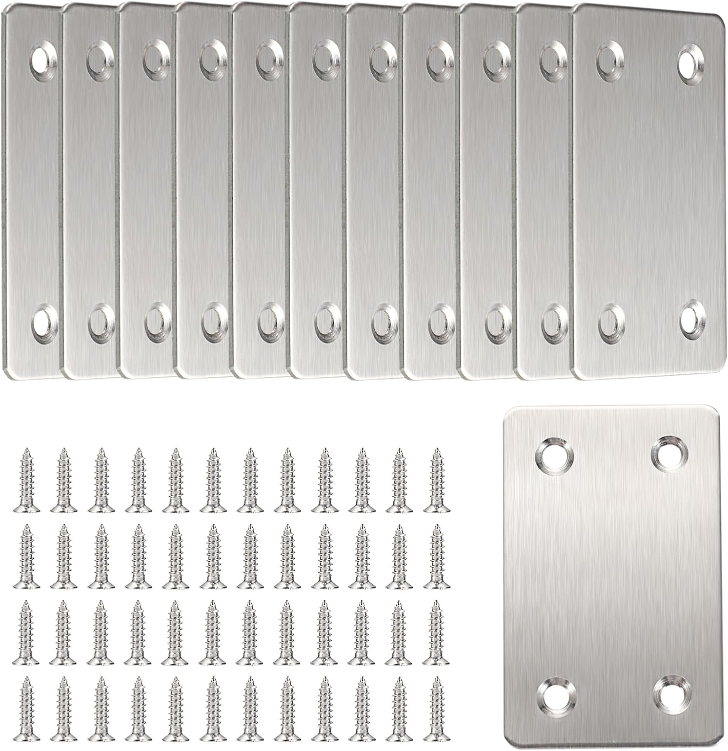 Amazon.com: Sumnacon Mending Plate-12Pcs Stainless Steel Flat Plates ...