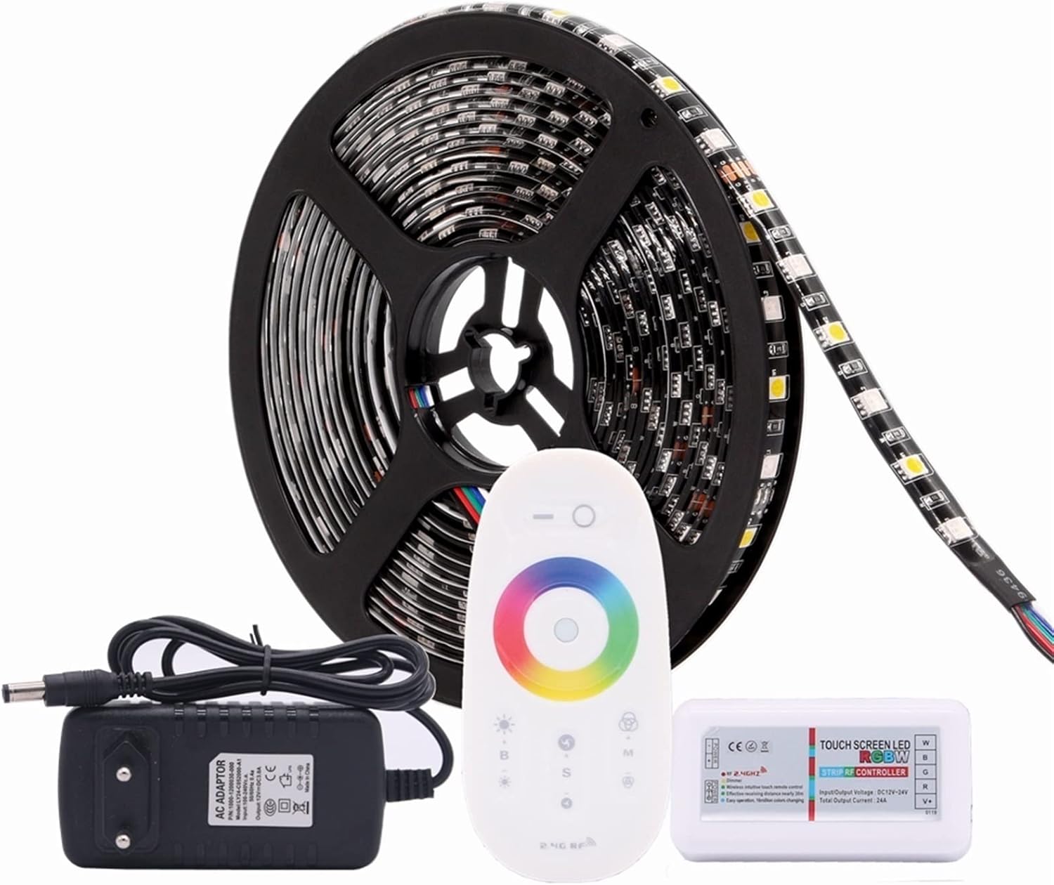 Amazon.com: DC12V RGB LED Strip Waterproof Black PCB 5050 LED Light ...