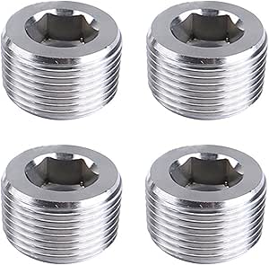 Amazon.com: 4PCS Copper Male Thread Brass Pipe Hex Head End Cap Plug ...