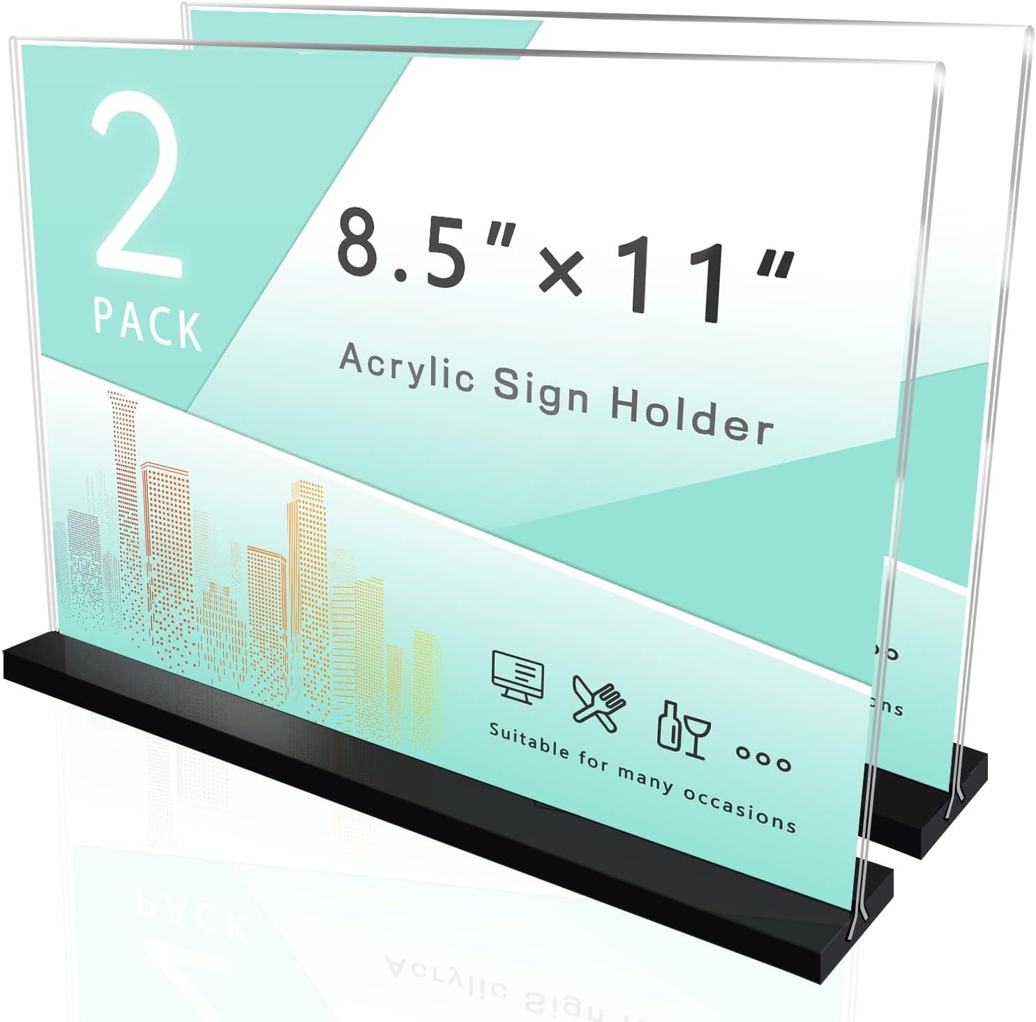 Amazon.com: Acrylic Sign Holder 8.5 x 11 Plastic Sign Holder, 2 Pack, T ...