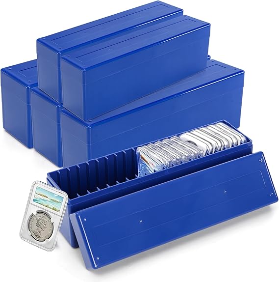Amazon.com : Jucoan 6 Pack Coin Slab Storage Box, Plastic 20 Slotted ...