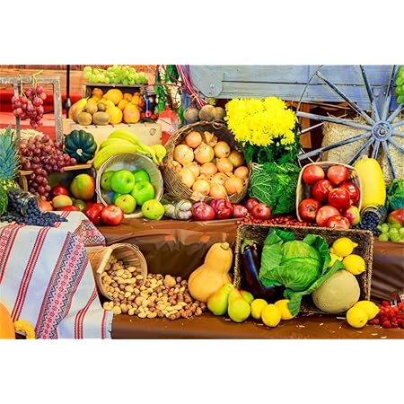 Amazon.com : CSFOTO 7x5ft Background for Fruits Vegetable Exhibition ...