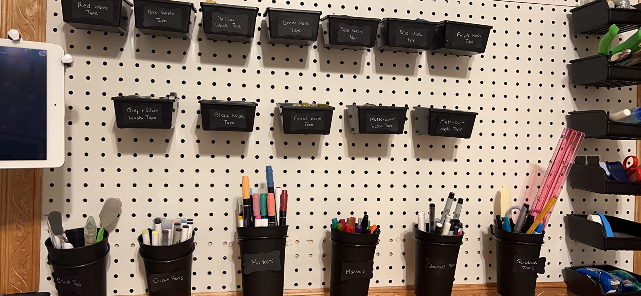 Pegboard Storage Containers 12-Pack Pegboard Bins With Hooks - Black ...