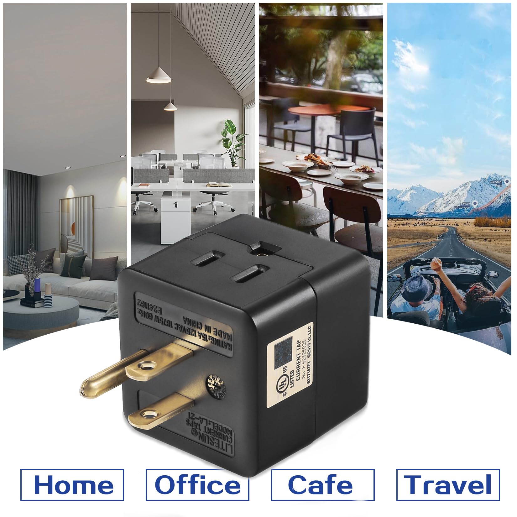 Snapklik.com : 3 Outlet Wall Adapter Cube Tap, UL Listed 3 Prong ...