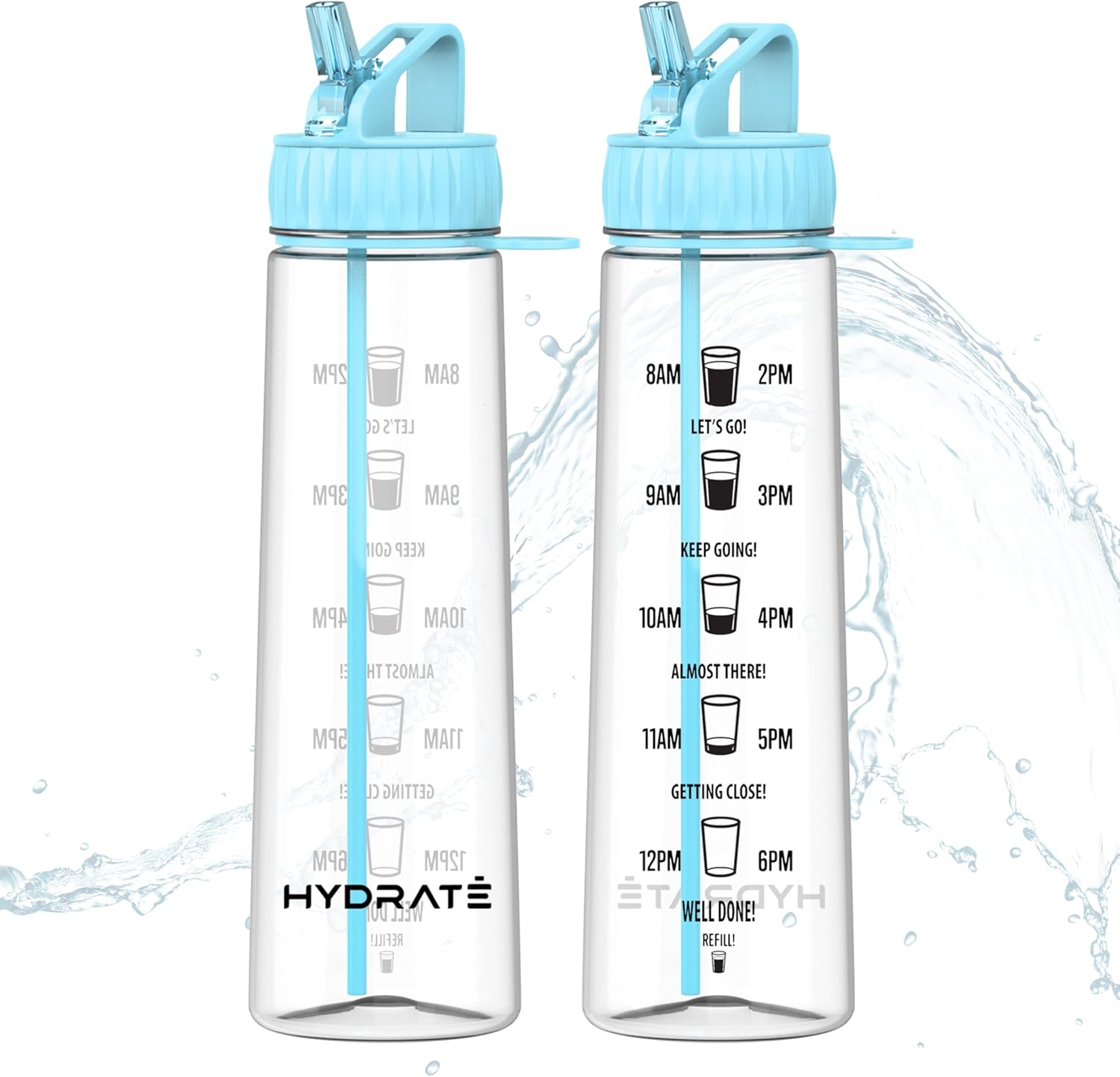 HYDRATE Botella Agua Deporte con pajita de 900ml - Sin BPA ...