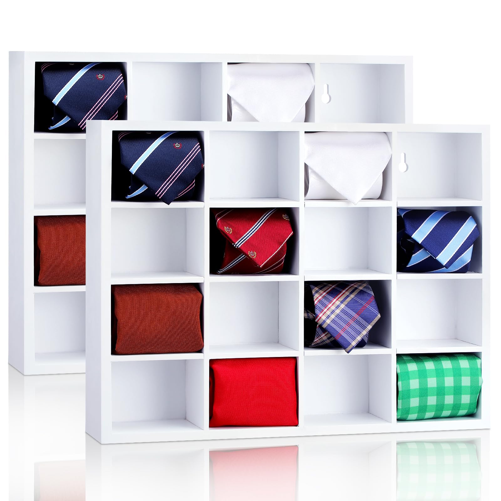 Amazon.com: Wesiti Tie Rack Wall Mounted Tie Box Tie Organizer with 16 ...