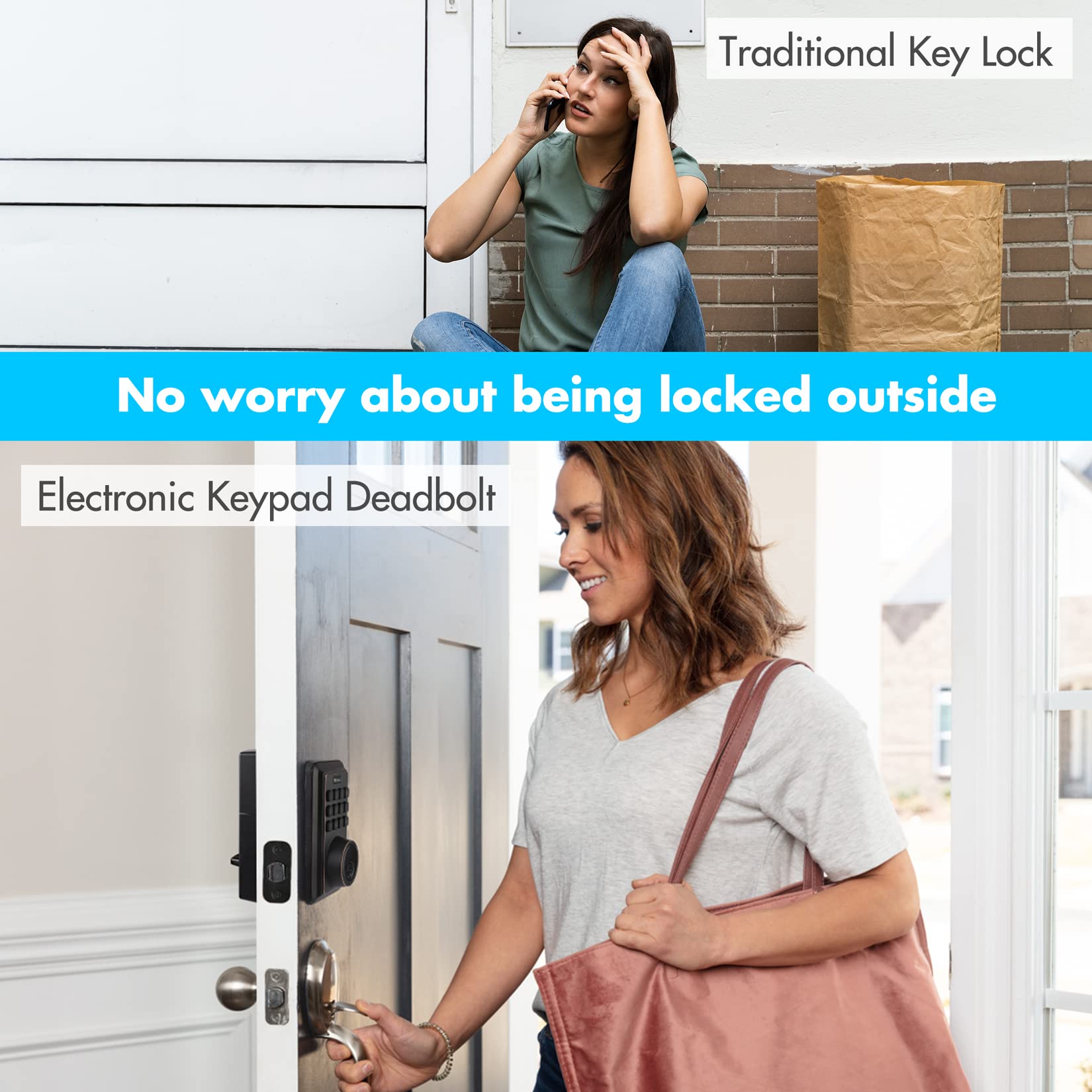 Snapklik.com : iMagic Keypad Deadbolt, Keyless Entry Deadbolt Lock, Electronic Keypad Door Lock ...