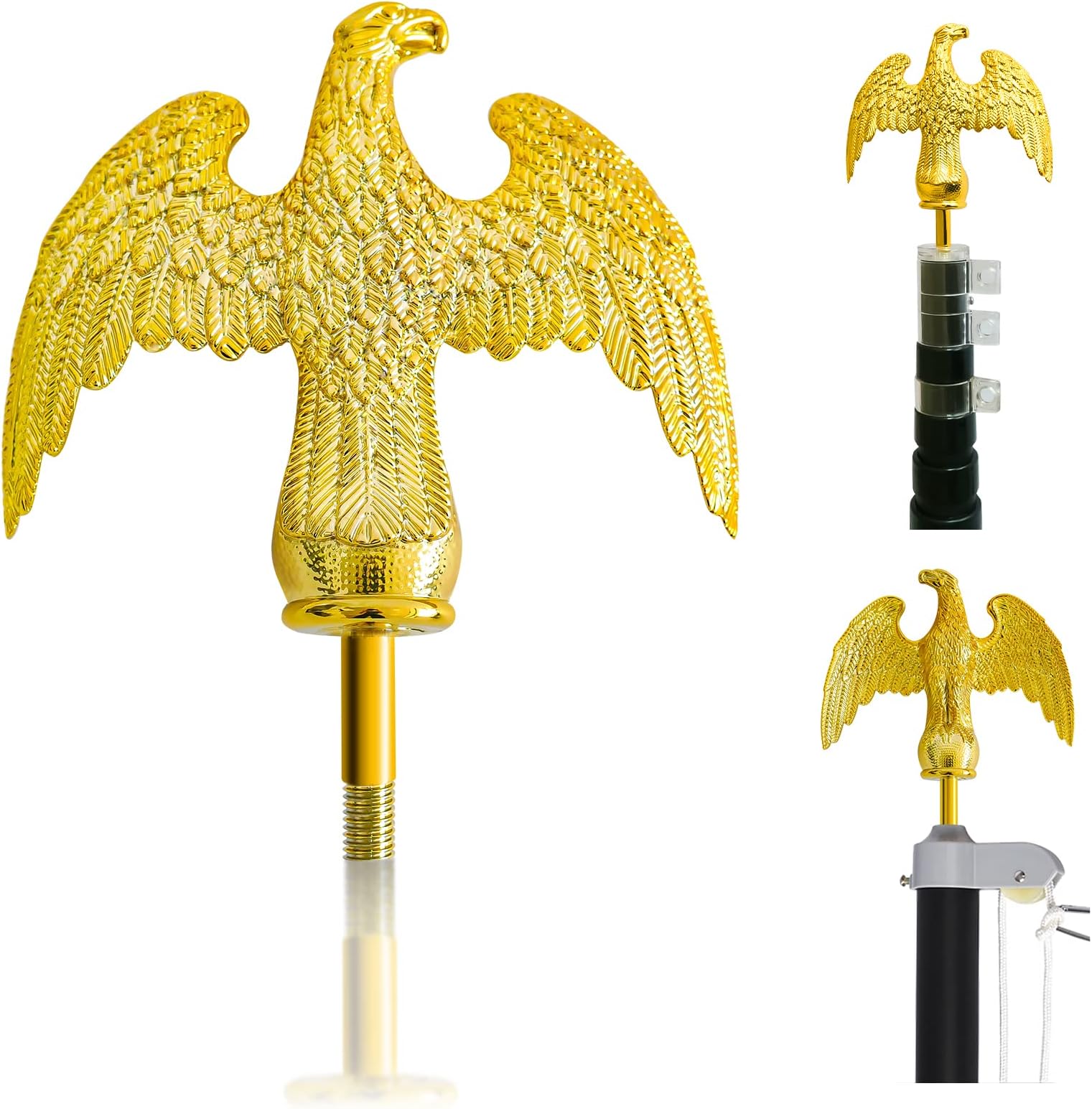 Amazon.com : iElyiEsy Flag Pole Topper, Flagpole Eagle Topper Gold ...