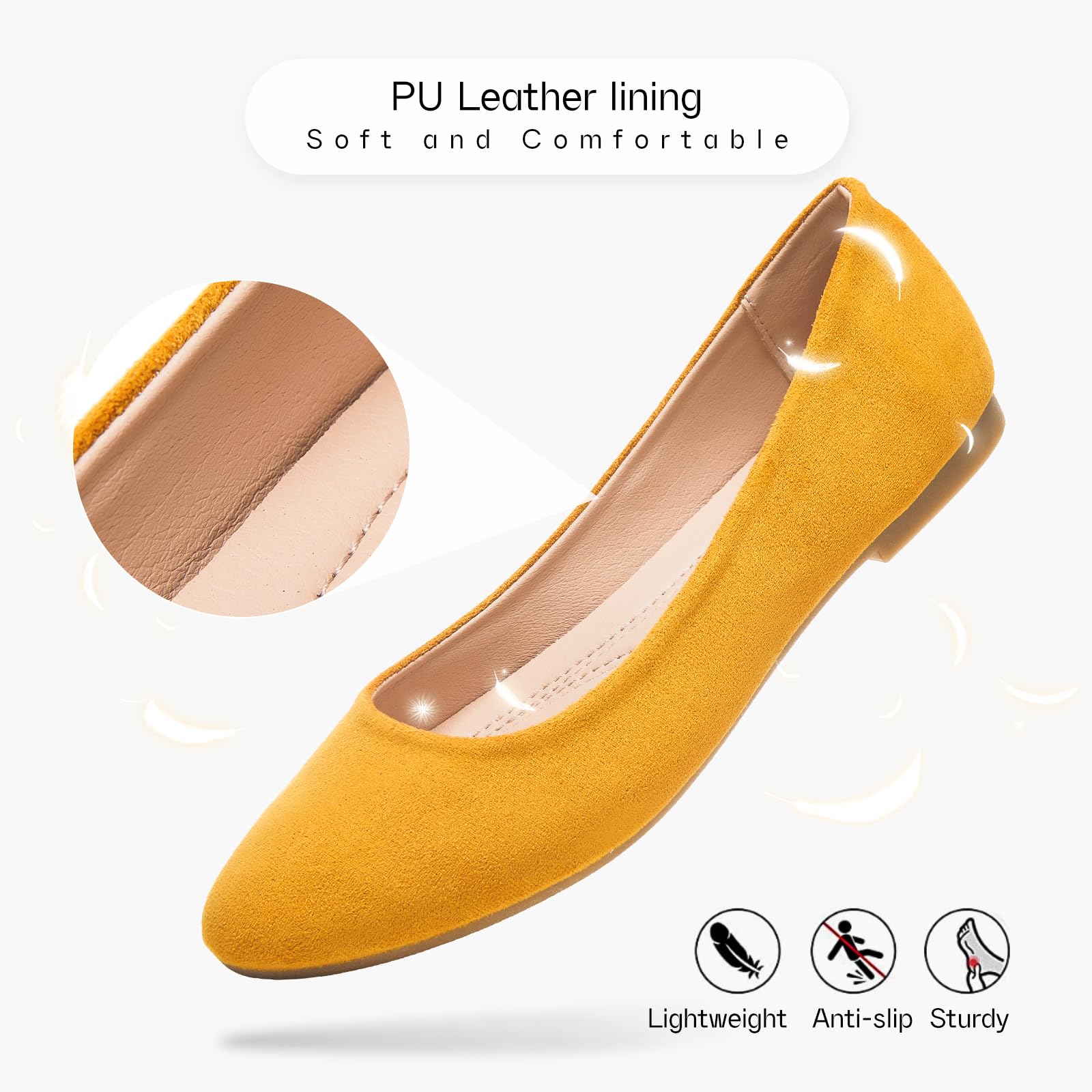 Snapklik.com : Shupua Flats For Women Round Toe Flat Shoes Dressy Black ...