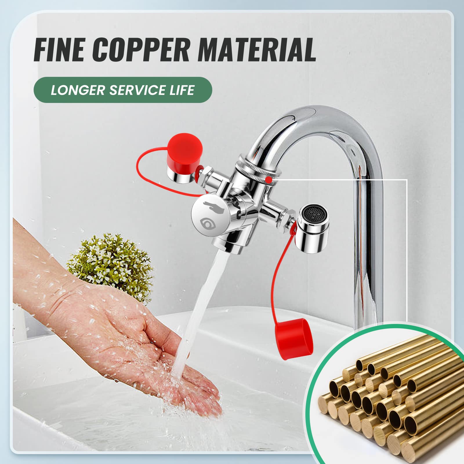 Snapklik.com : Huanyu Faucet Mounted Eyewash Station 360Rotation ...