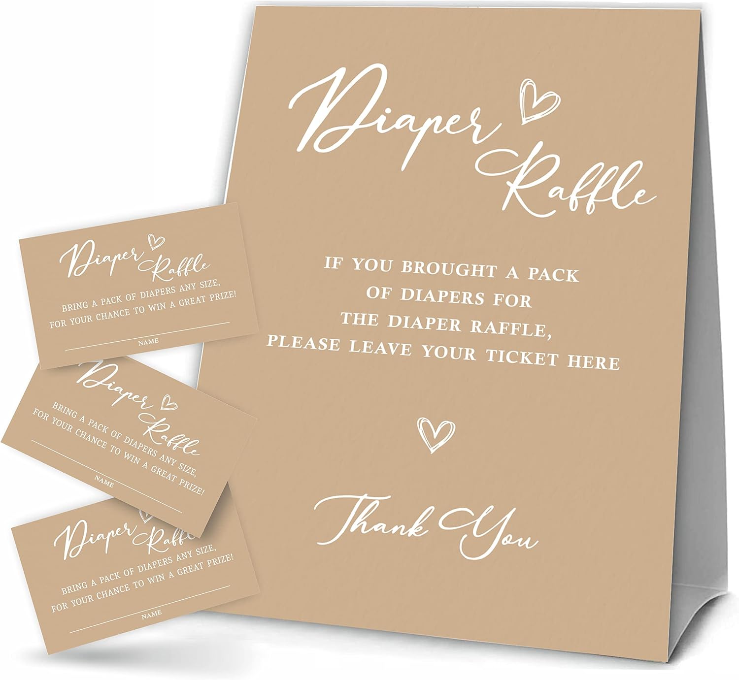 Amazon.com: Diaper Raffle Baby Shower Game Set- 1 Standing Sign & 50 ...