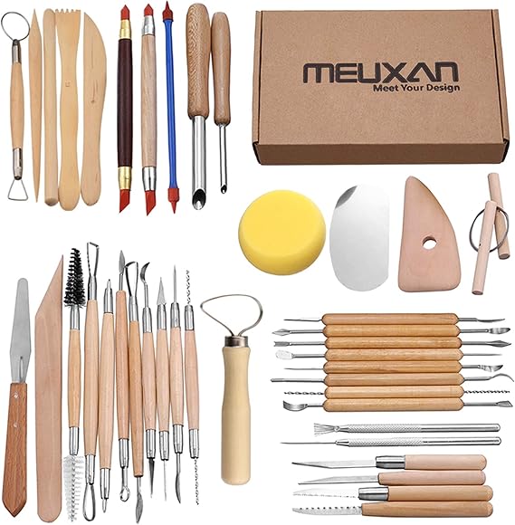 Amazon.com: Meuxan 40PCS Pottery Tool Set Clay Sculpting Modeling Tools