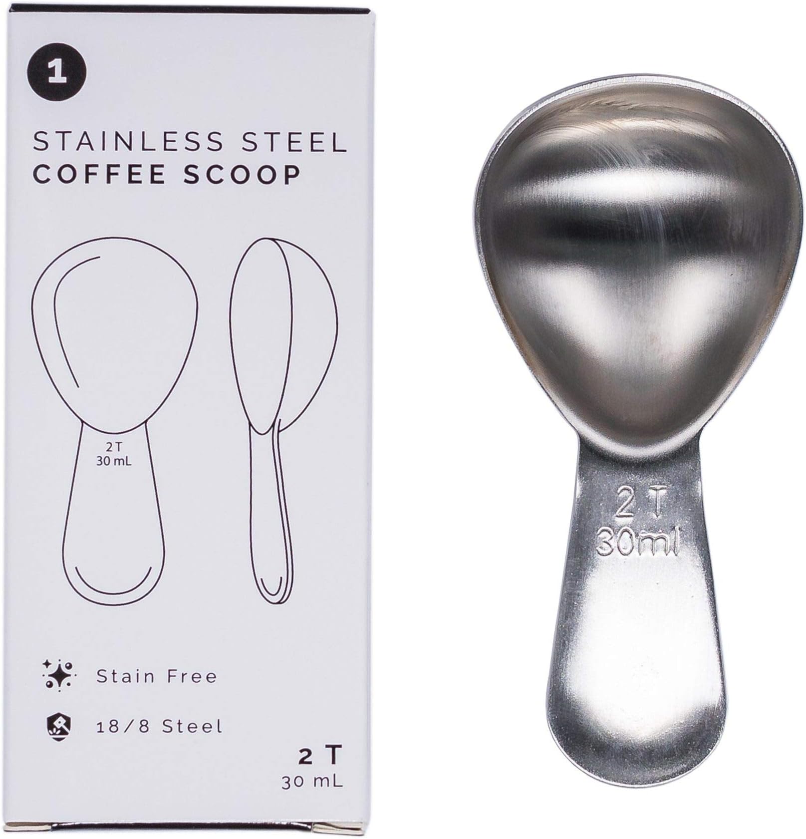 Amazon.com: 2 Pack Coffee Scoop Measuring Spoons 1/8 Cup: Home & Kitchen