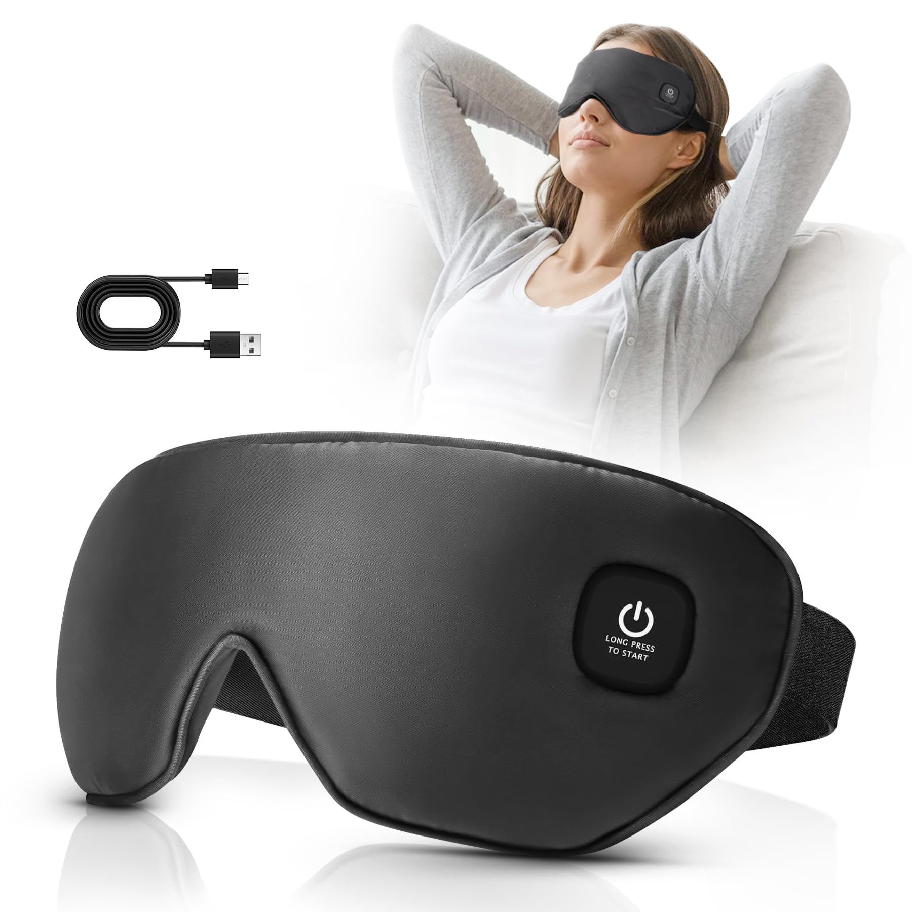 Heated Eye Mask Cordless, Warm Eye Compress for Dry Eyes Stye ...