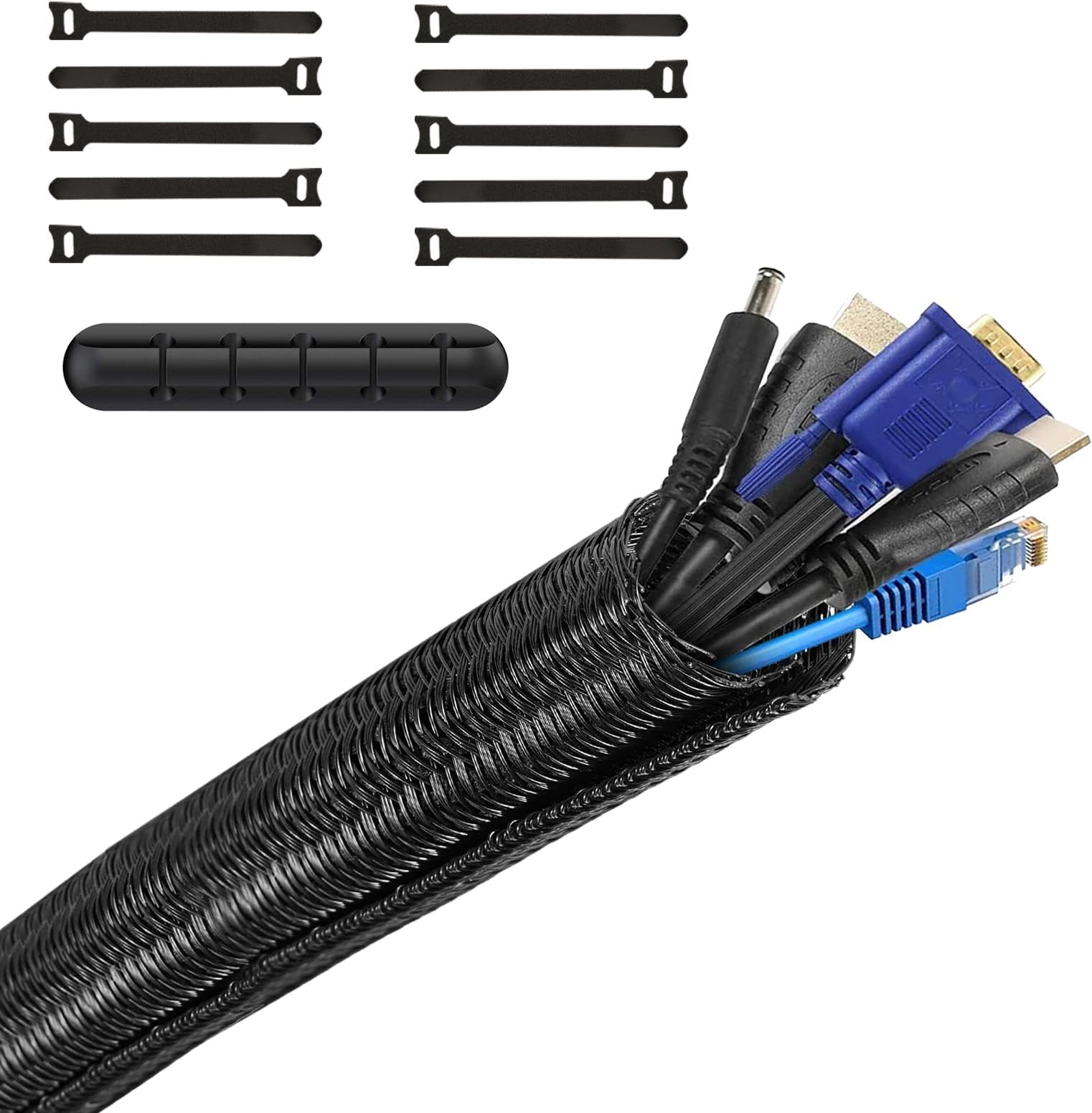 22 Piezas 3M Organizador de Cables Reutilizable con 20 Bridas Velcro, 1 ...