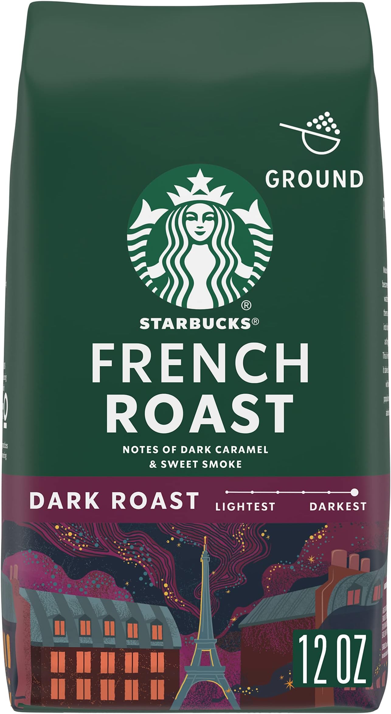 Amazon.com : Starbucks Dark Roast Ground Coffee — French Roast — 100% ...
