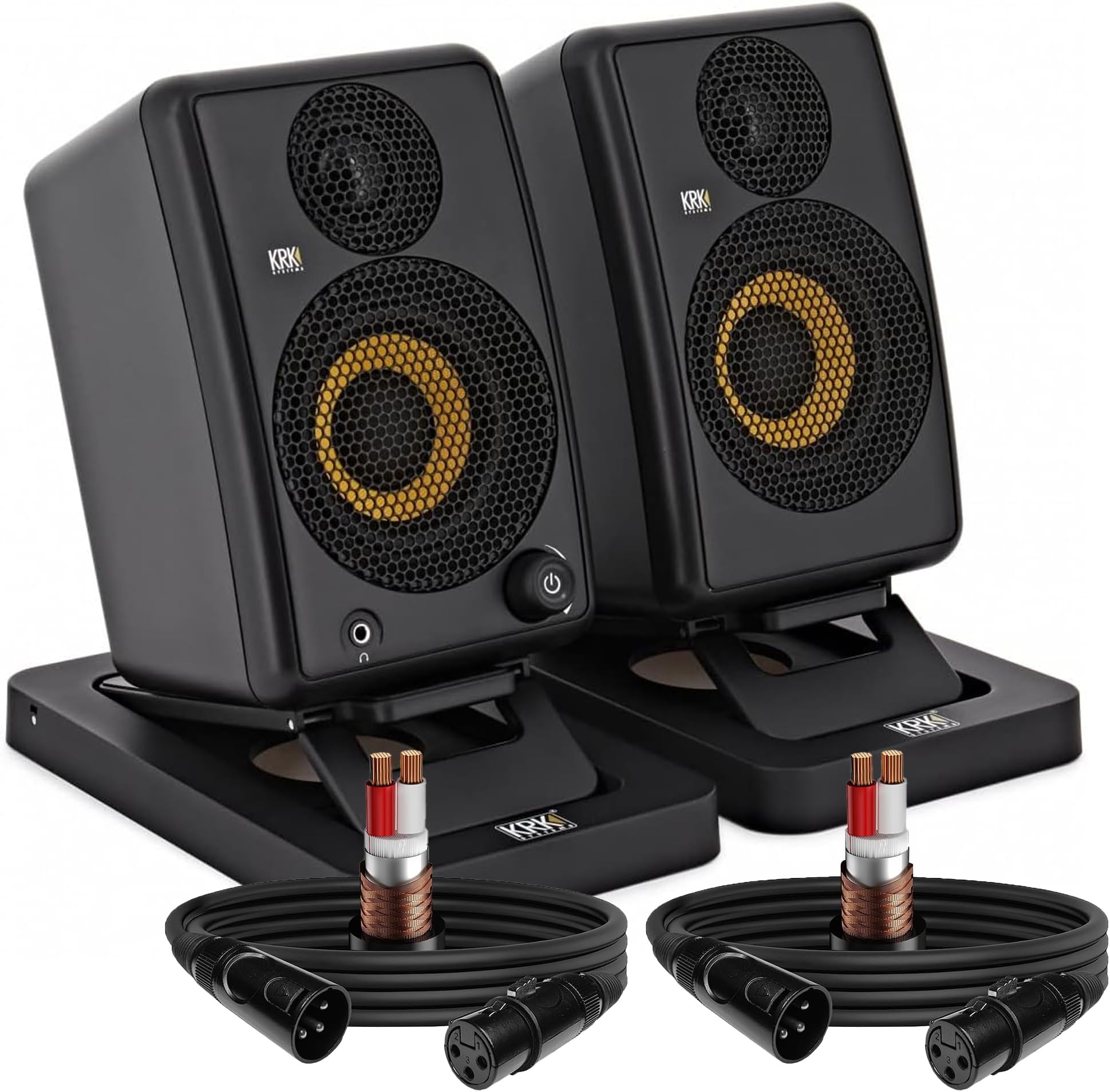 Amazon.com: KRK GoAux 3 3-Inch Bi-Amped Portable Bluetooth Studio ...
