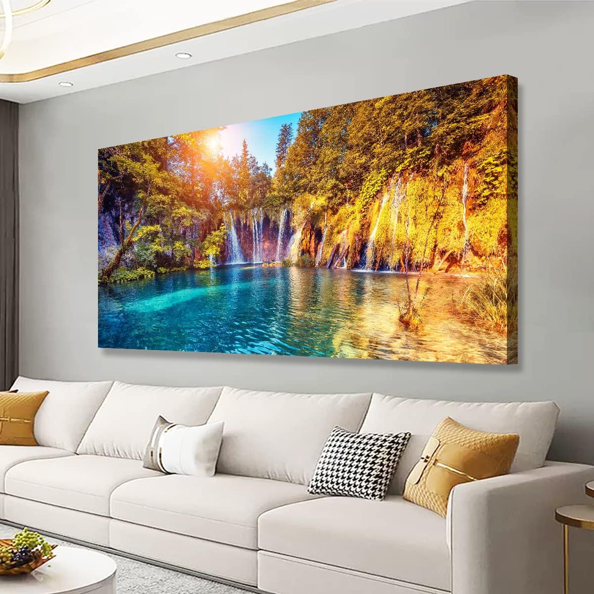 Waterfalls and lakes Pictures Canvas Wall Art for Living room Bedroom ...