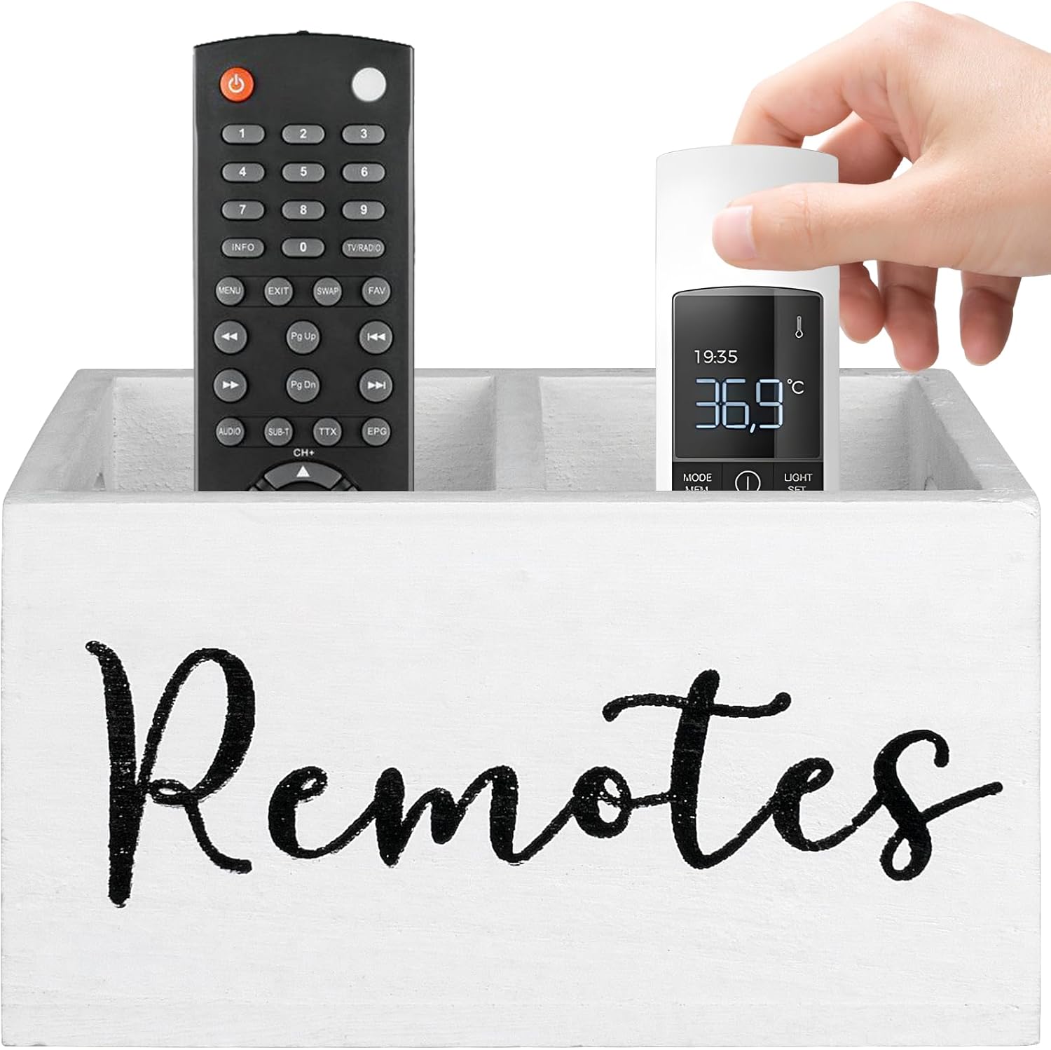 Amazon.com: Remote Control Holder, TV Remote Holder with2 Compartments ...