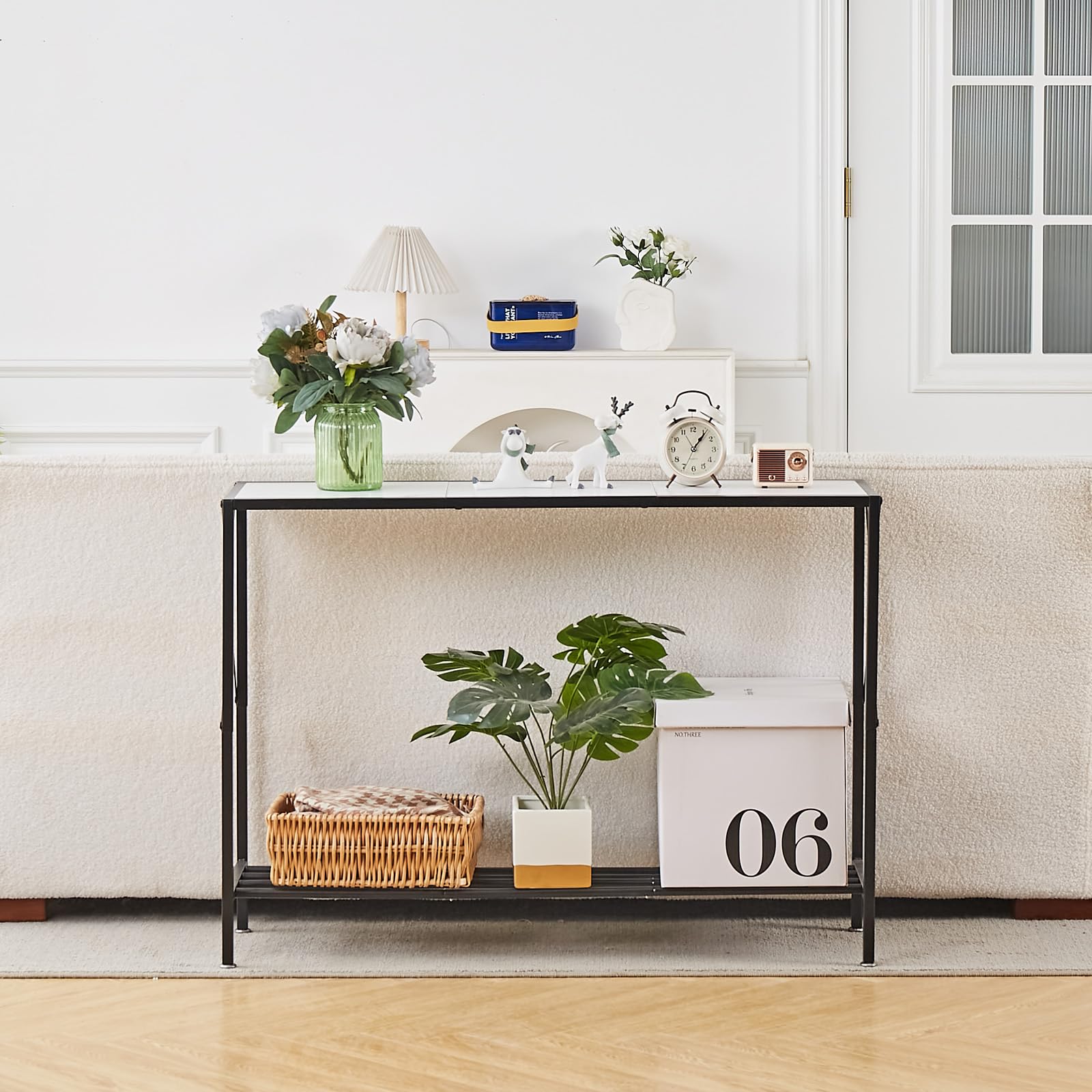 Wimarsbon Sofa Tables, 41.9" Entryway Table with Metal Frame, Narrow ...