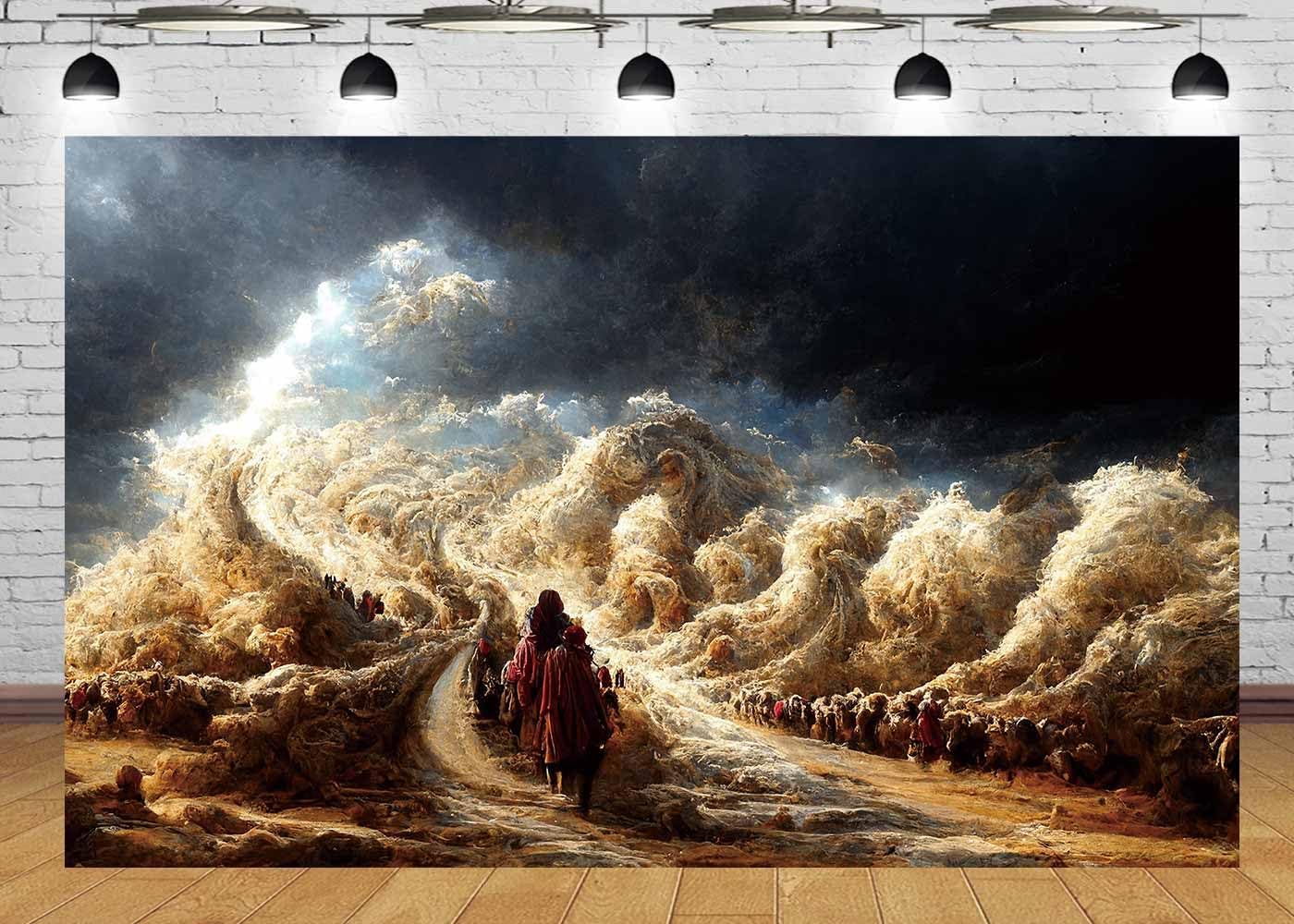 Amazon.com : Zliisang 5.9X 3.6ft Jewish Passover Backdrop Pesach Moses ...