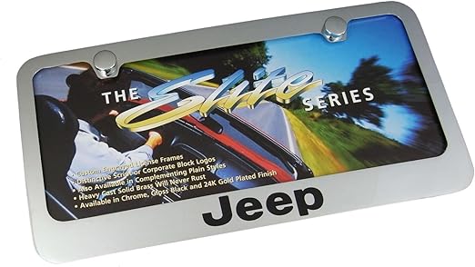 Amazon.com: Jeep Nameplate Chrome Metal License Plate Frame : Automotive