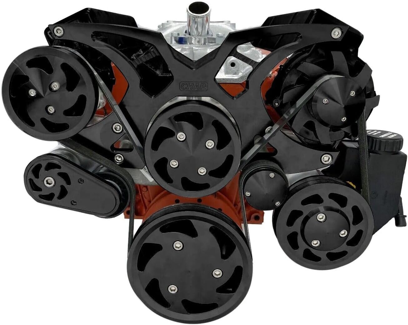 Amazon.com: Chap Performance SBC Serpentine Pulley Conversion Kit ALT ...