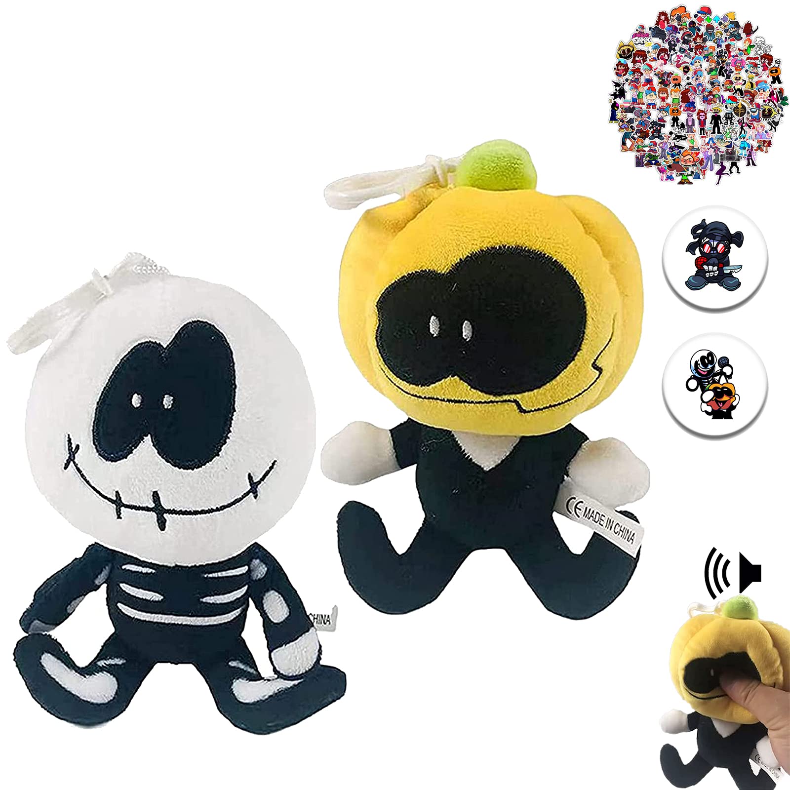 Buy 4.7Inch/12cm Friday Night Funkin Plush Toy with Badges and Stickers ...