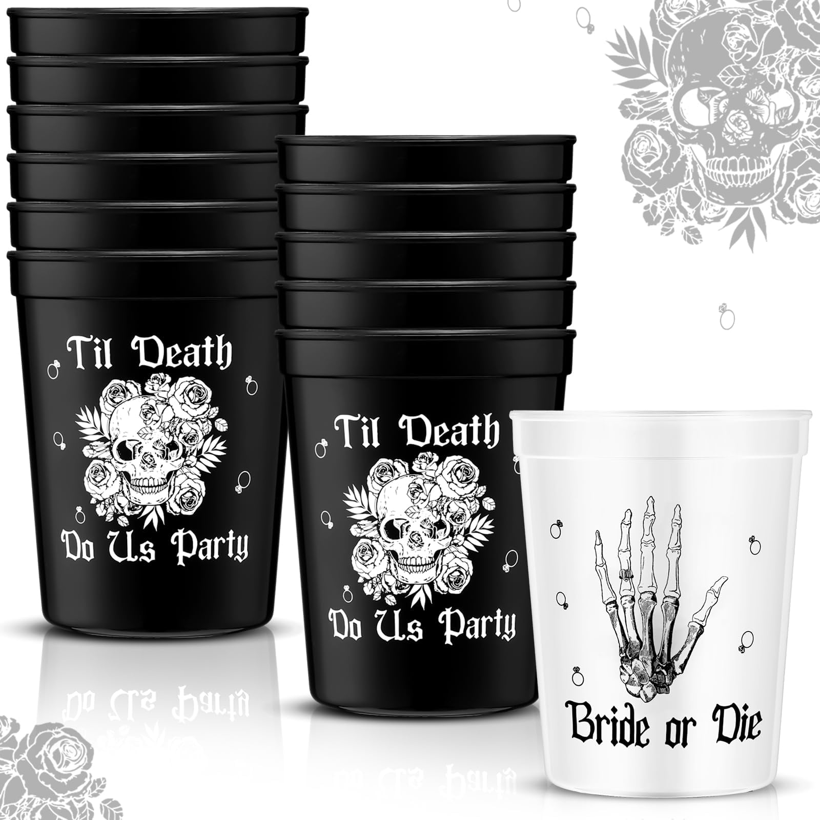 Amazon.com: Norme 16 Pcs 24oz Bride or Die Bachelorette Cups Til Death ...