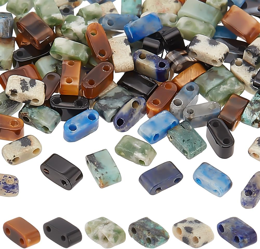 Amazon.com: PH PandaHall 120pcs Half Tila Gemstone Beads - 6 Styles, 2 ...