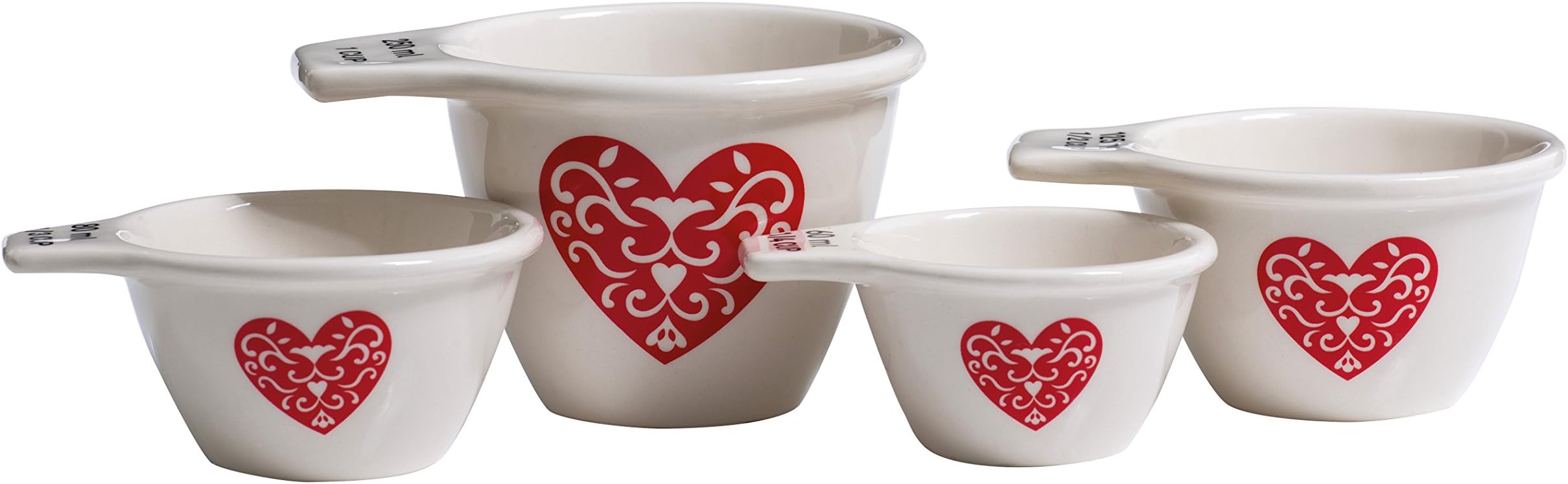 Set of 4 Ceramic Vintage Pastel Measuring Cups - 11 x 15 x 7 x 11 cm ...