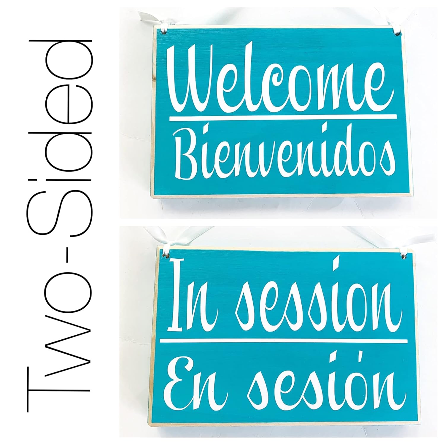 Amazon.com: Double Sided 8x6 Welcome Bienvenidos In Session En Sesion ...