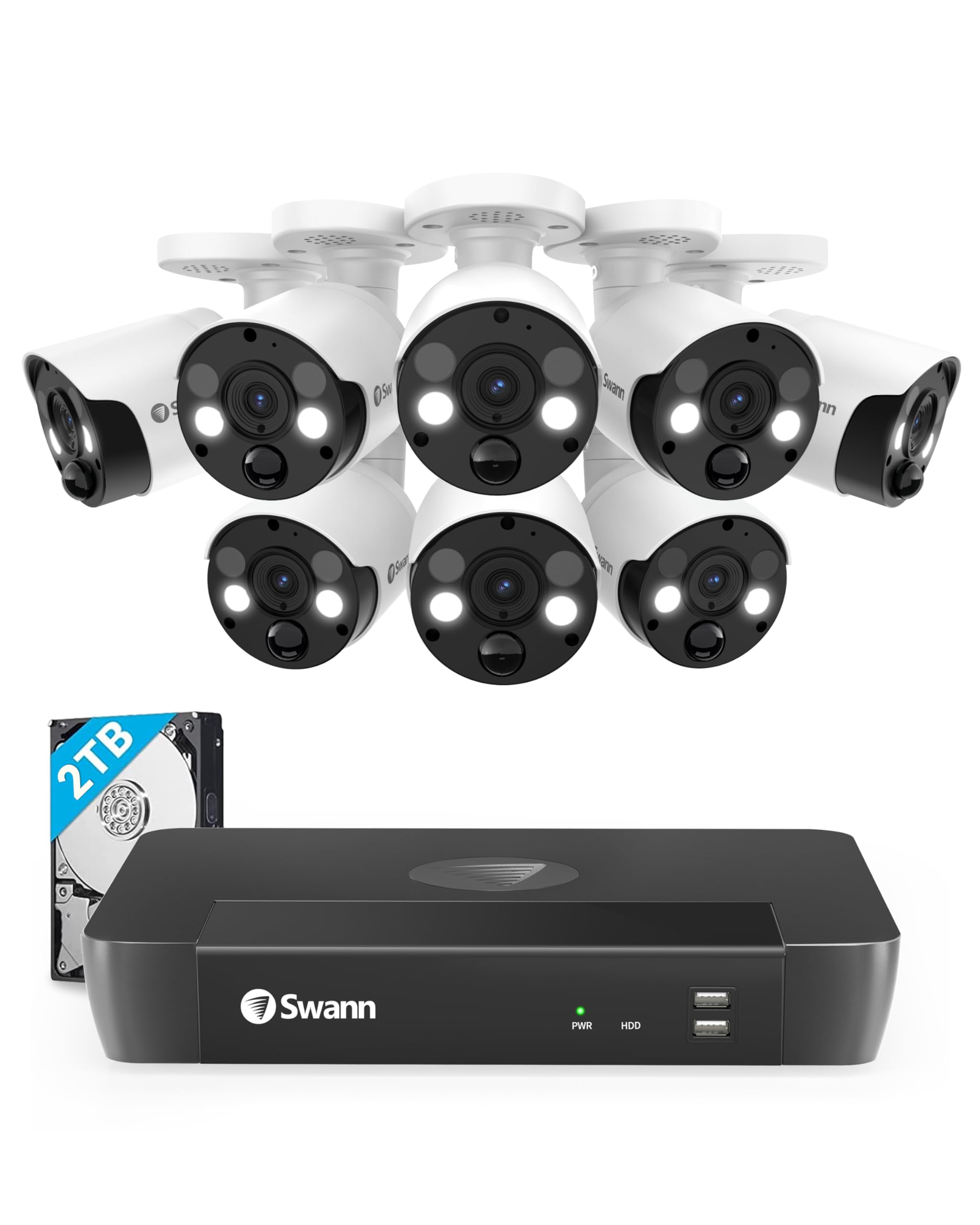 Swann Home Security Camera System with 4TB HDD, 16 Channel 8 Cam, POE ...