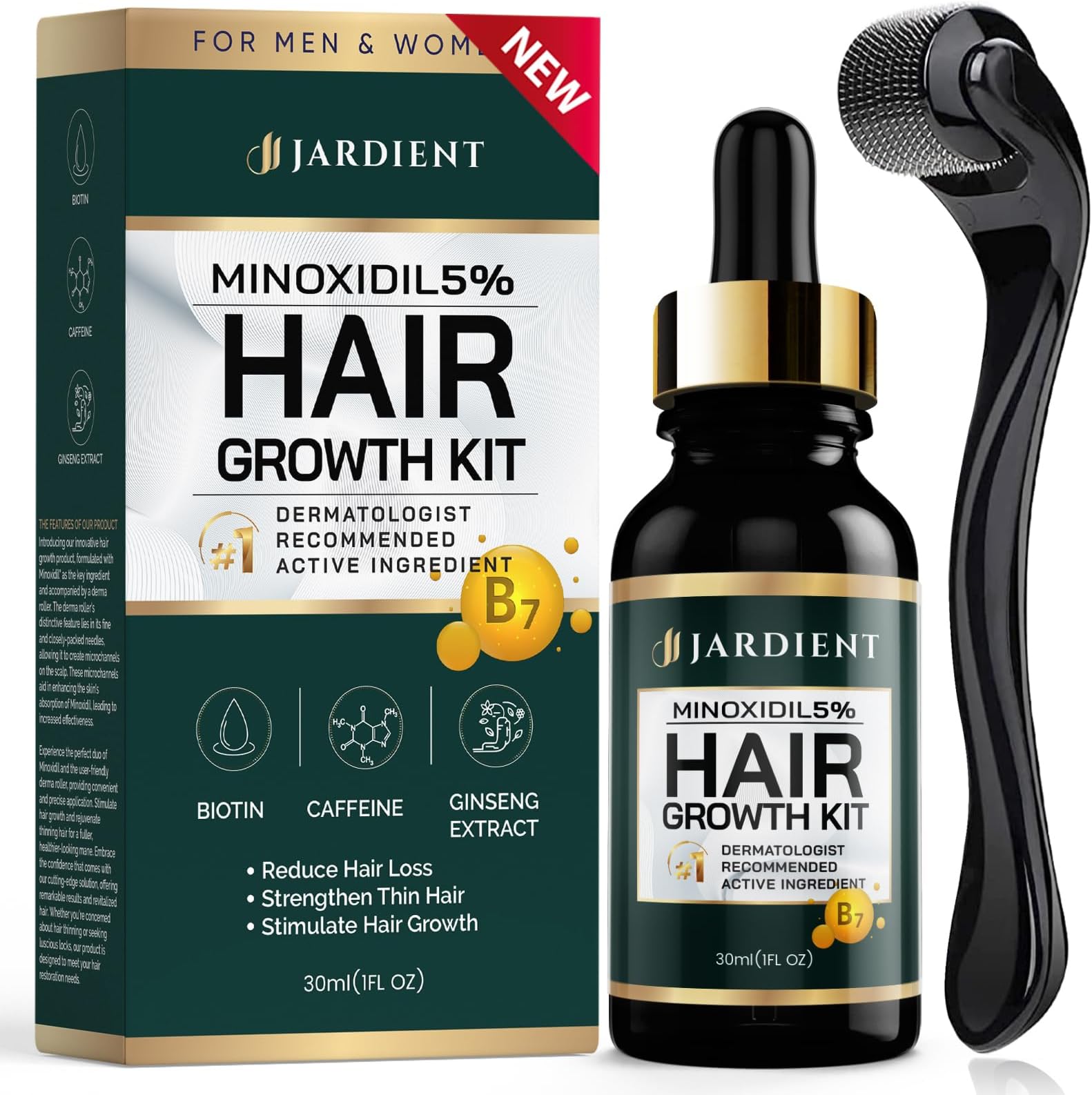 Amazon.com : Minoxidil and Biotin Hair Growth Oil for Beards and ...