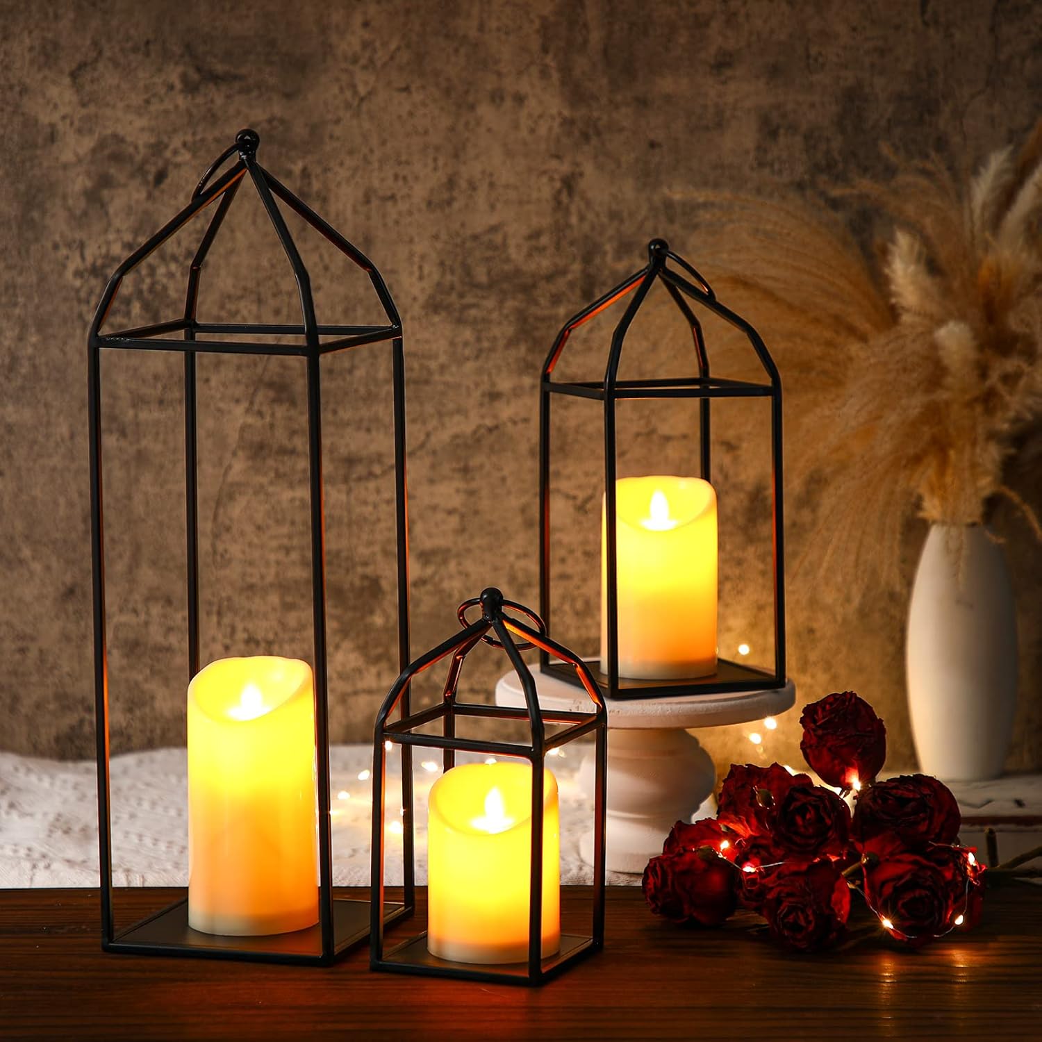 Amazon.com: Sintuff 3 Sets Lantern Decorative Outdoor 19'' 13'' 10 ...