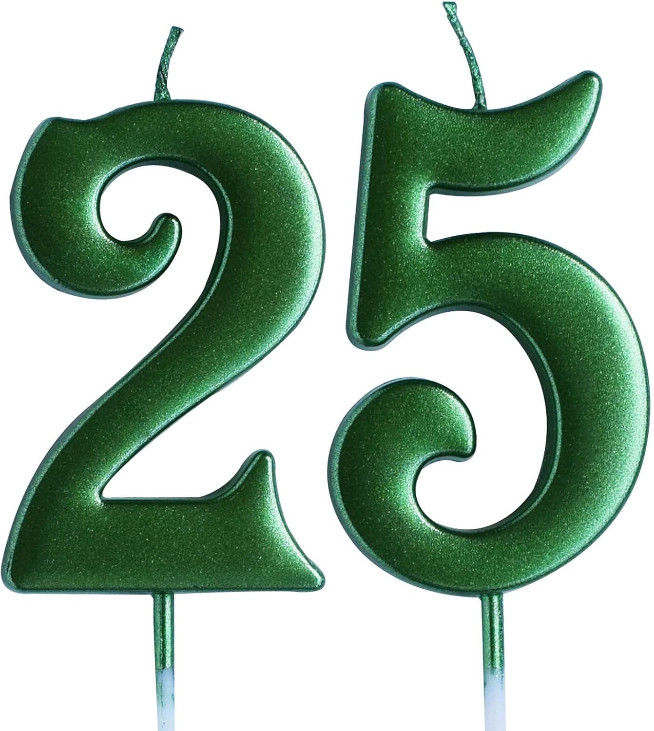 Amazon.com: Green 25th Birthday Candle, Number 25 Years Old Candles ...