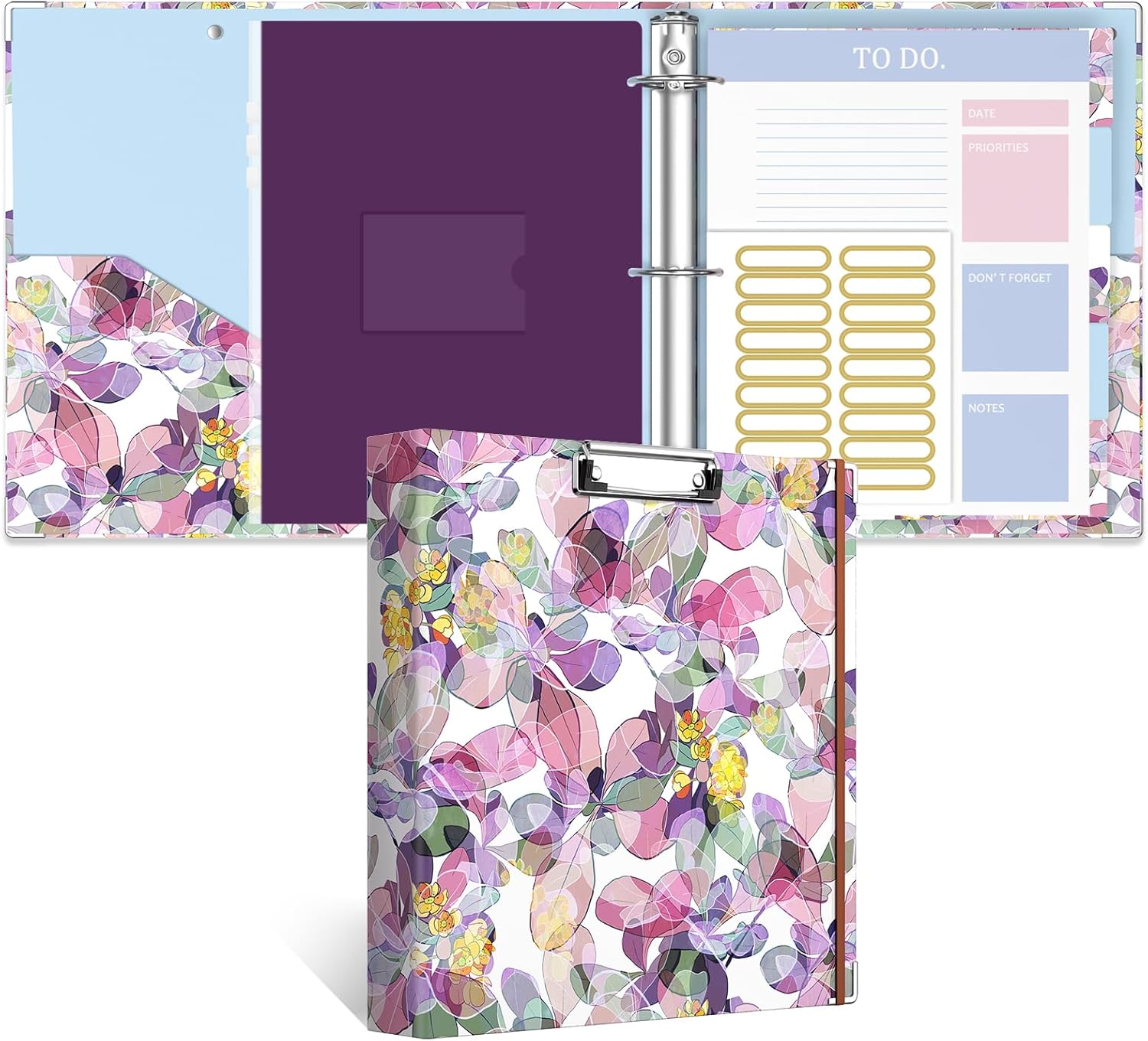 Amazon.com : ZAXMEY 3 Ring Binder, 2 Inches Round Ring Binder with ...