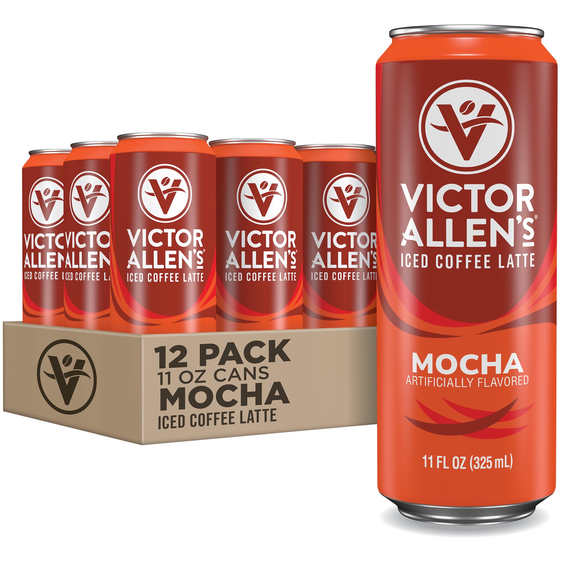 Amazon.com: Victor Allen's Coffee Mocha Iced Canned Coffee Latte, 11oz ...