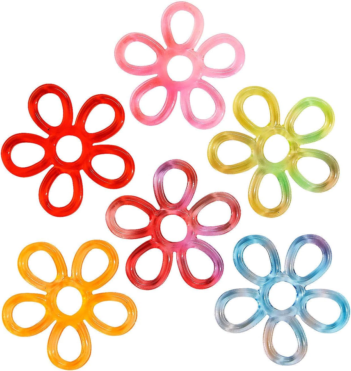 Amazon.com: Fun Express Bright Colors Stretchy Rubber Fidget Flowers ...