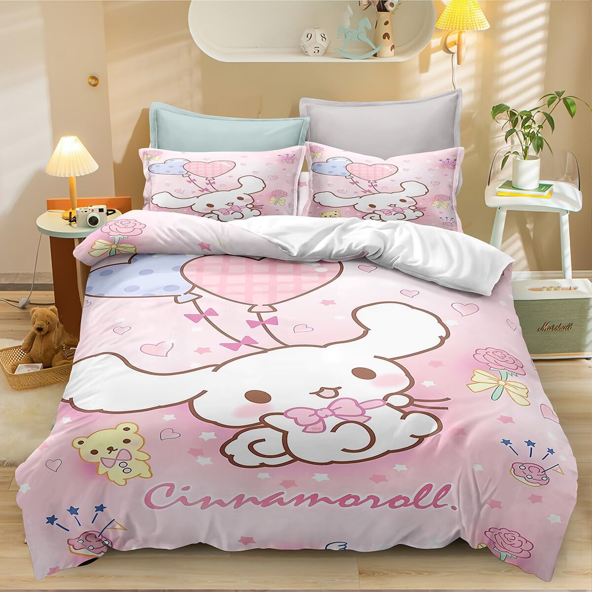 Amazon.com: Cartoon 3 Piece Bedding Set CIN-namoroll Anime Comforter ...