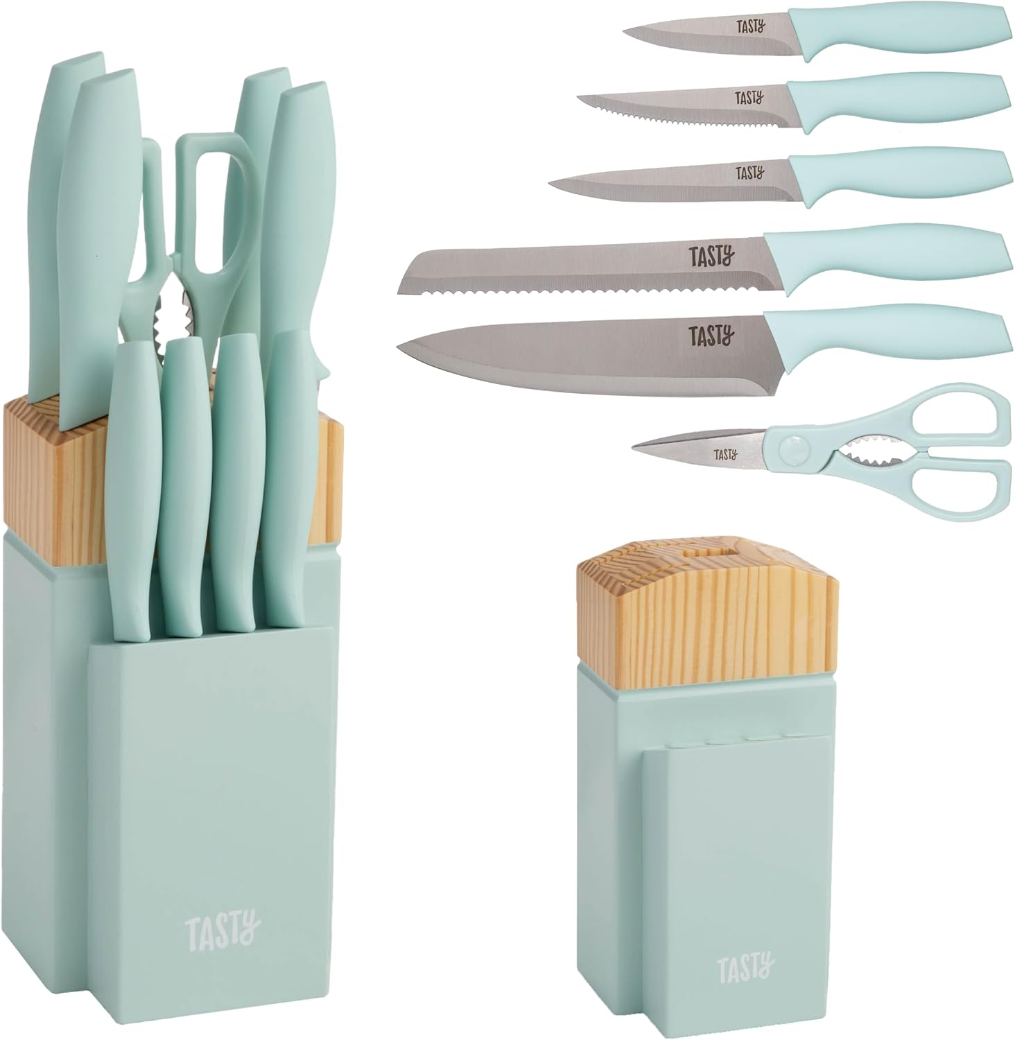 Amazon.com: Tasty Kitchen Knife Set with Block, Cutlery Set includes ...