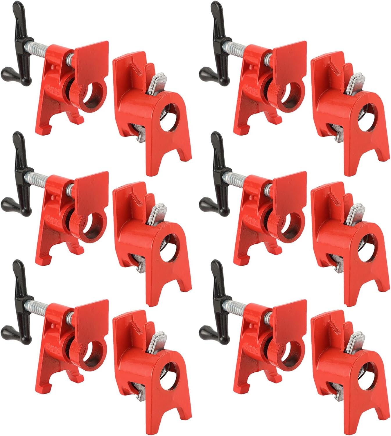 YaeTek (4 Pack) 1/2" Wood Gluing Pipe Clamp Set Heavy Duty Woodworking ...