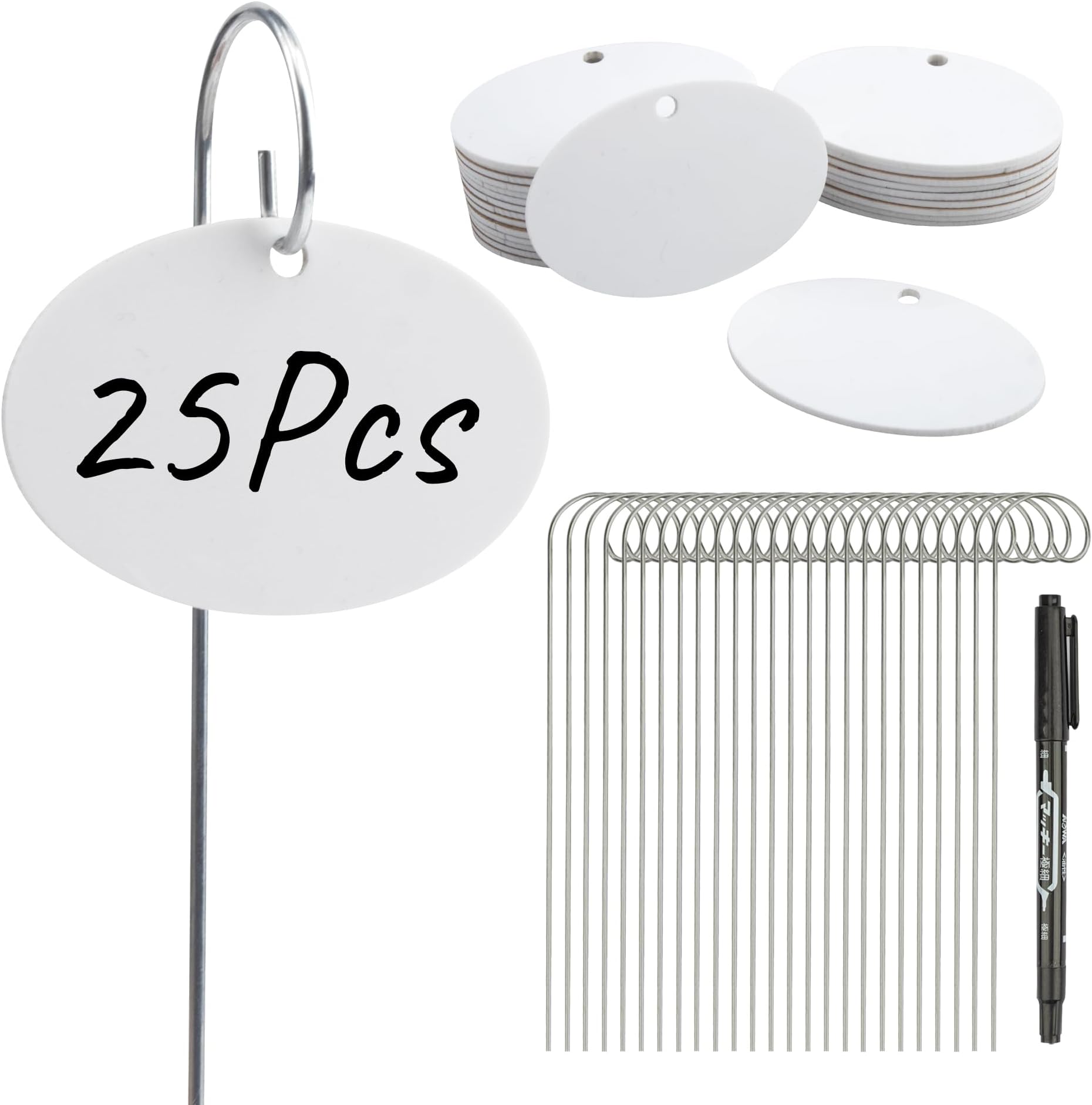 Amazon.com: 20Pcs Silver Stainless Steel Plant Label Hooks,Hanger ...